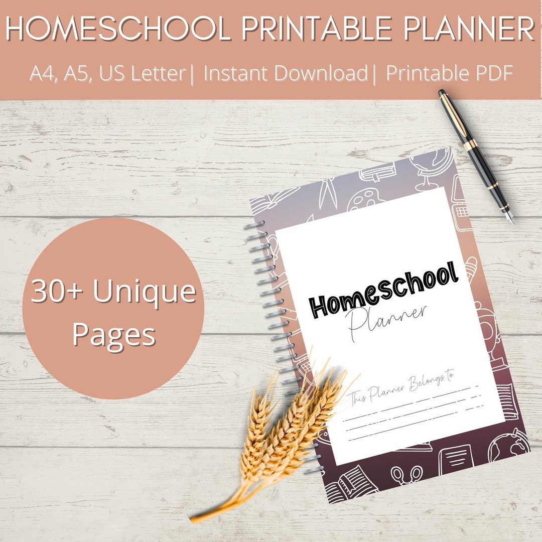 Earth Tones Homeschool Planner Printable PDF Homeschool Tracker Chores ...