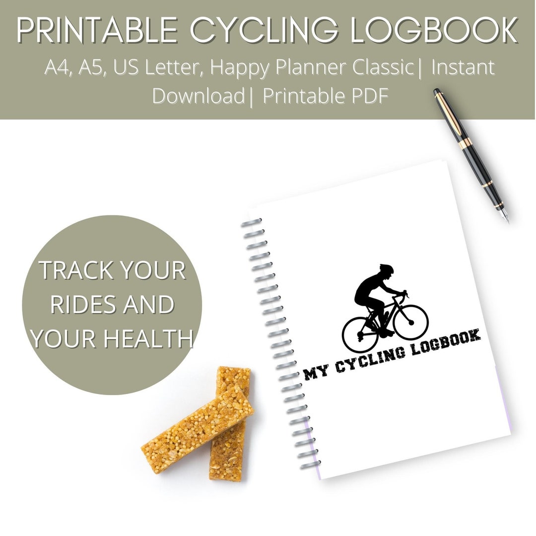 PRINTABLE Cycling Logbook| Cycling Tracker| Ride Tracker| PDF| A4, A5 ...