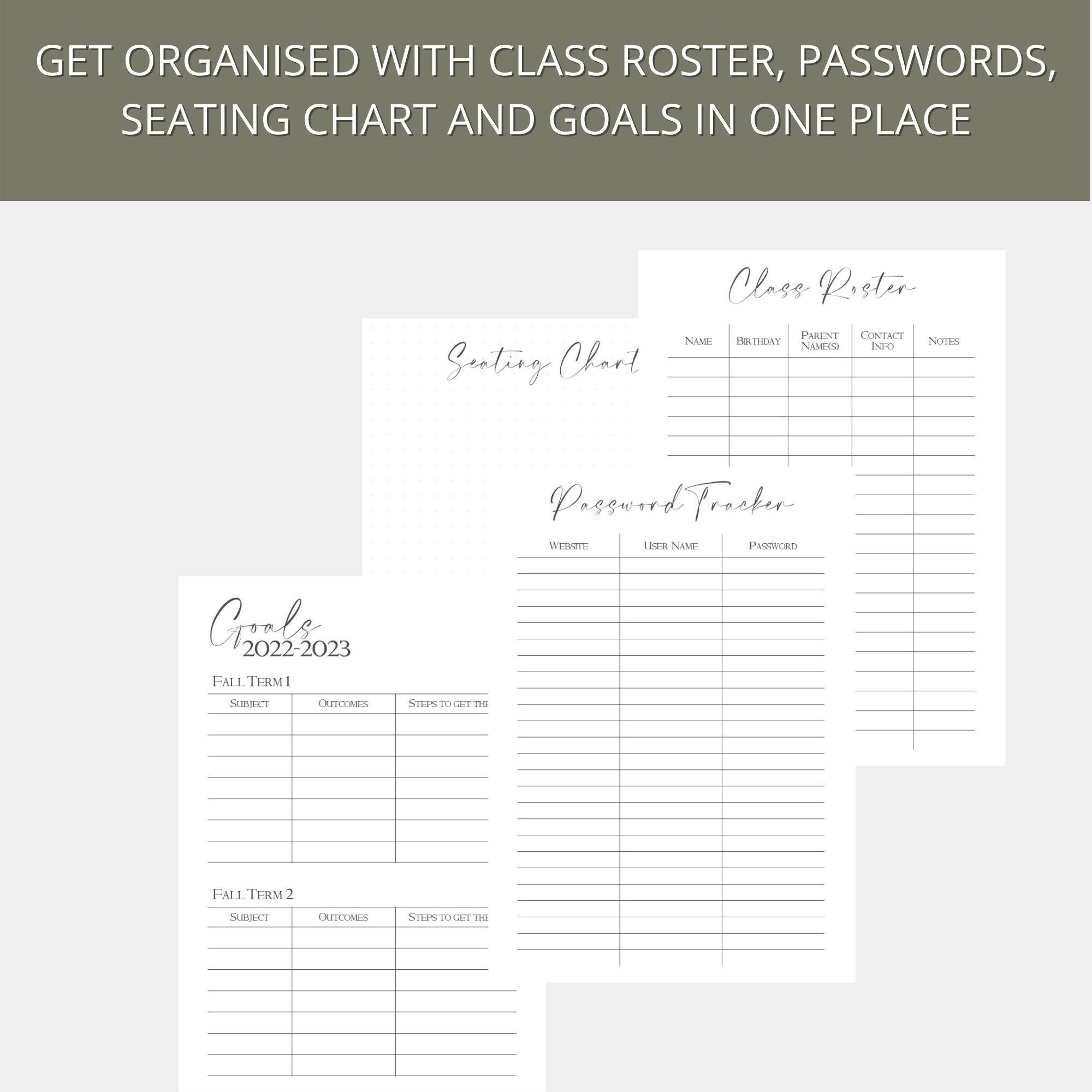 Minimalist-style Teacher Planner| Printable PDF| A4, A5, US Letter ...