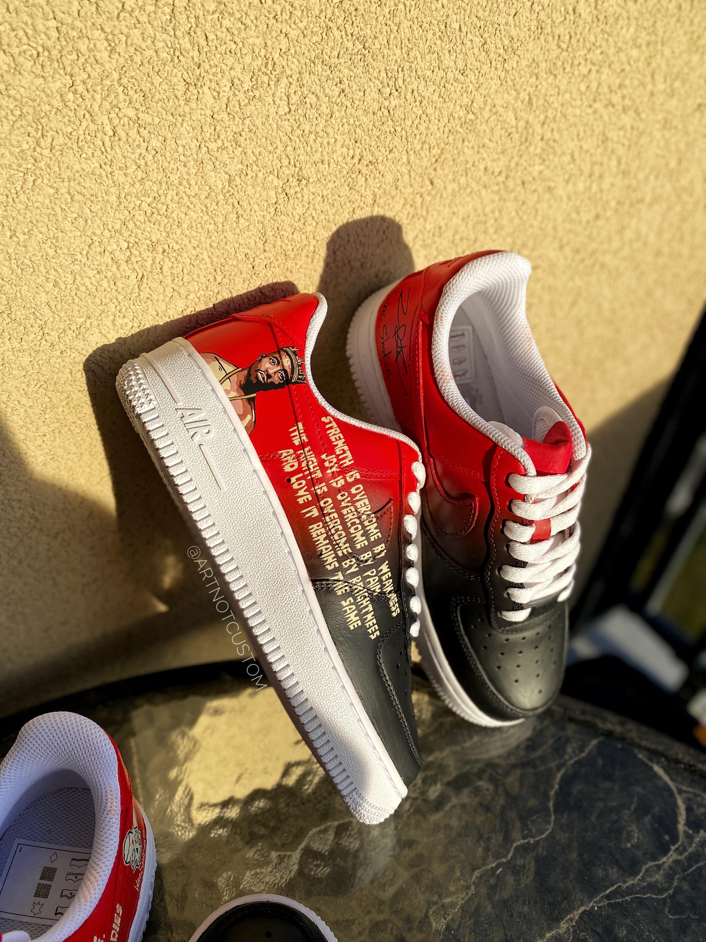 2PAC Custom Shoes | AF1 Air Force 1 | Nike | MADE TO ORDER | Hand ...