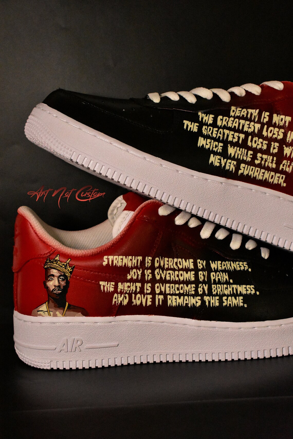 2PAC Custom Shoes AF1 Air Force 1 Nike MADE TO ORDER Hand-painted ...