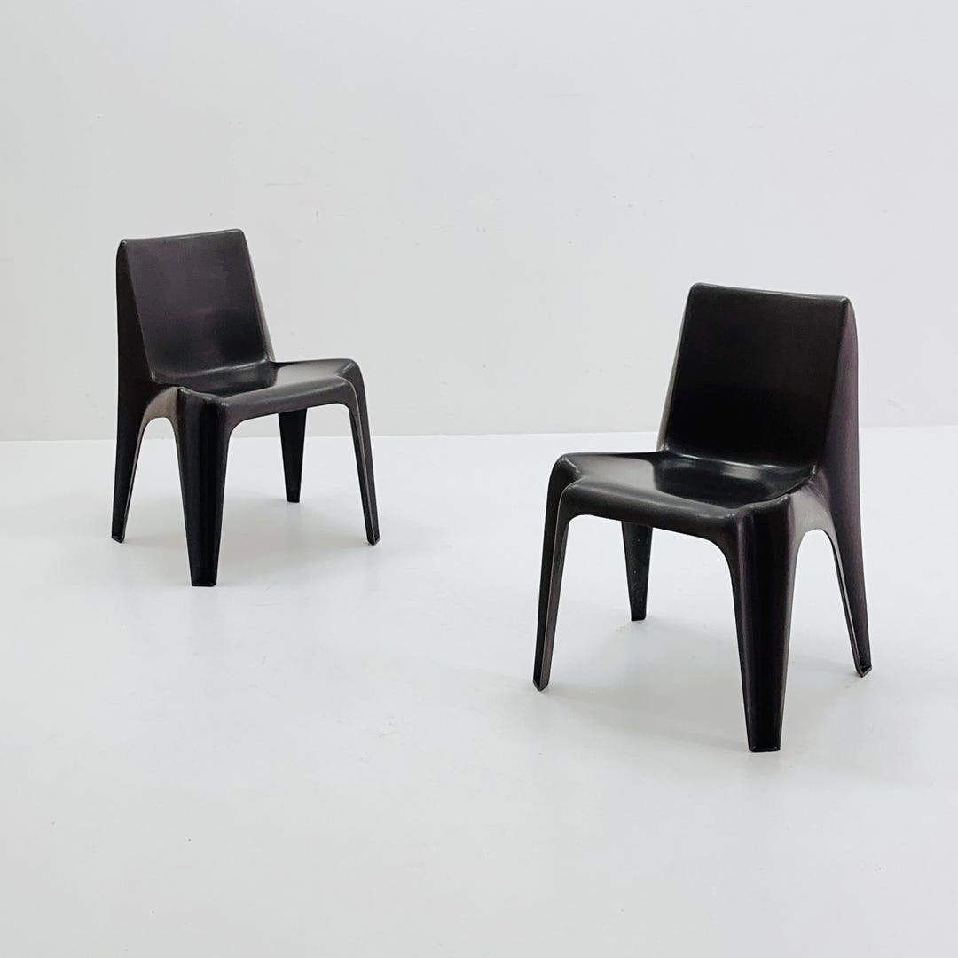 Space Age Set of 2 Brown Dining Chairs Bofinger BA1171 Chair by Helmut ...