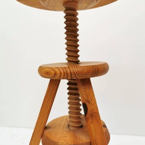 Solid Wood Adjustable Screw Craftsman Stool 1960s - Etsy
