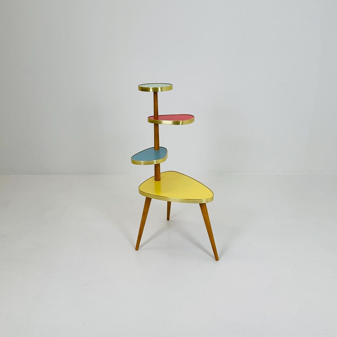 BIG German Plant Stand, Colorful Vintage Mid-century Minimalist Indoor ...