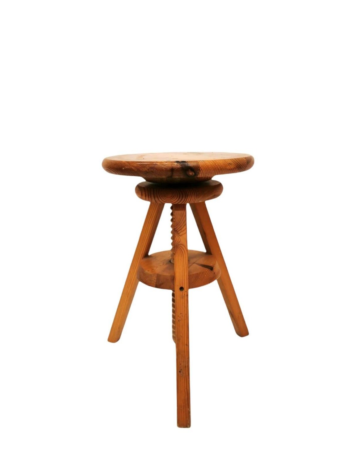 Solid Wood Adjustable Screw Craftsman Stool 1960s - Etsy