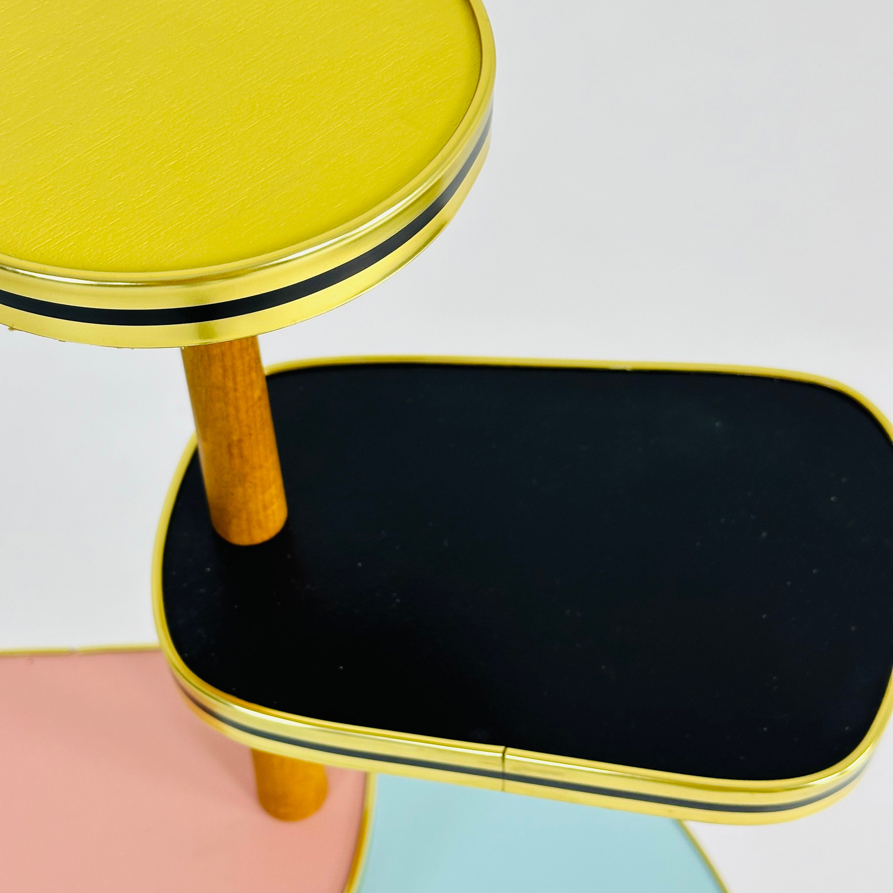 1950s German Plant Stand, Colorful Vintage Mid-century Minimalist ...