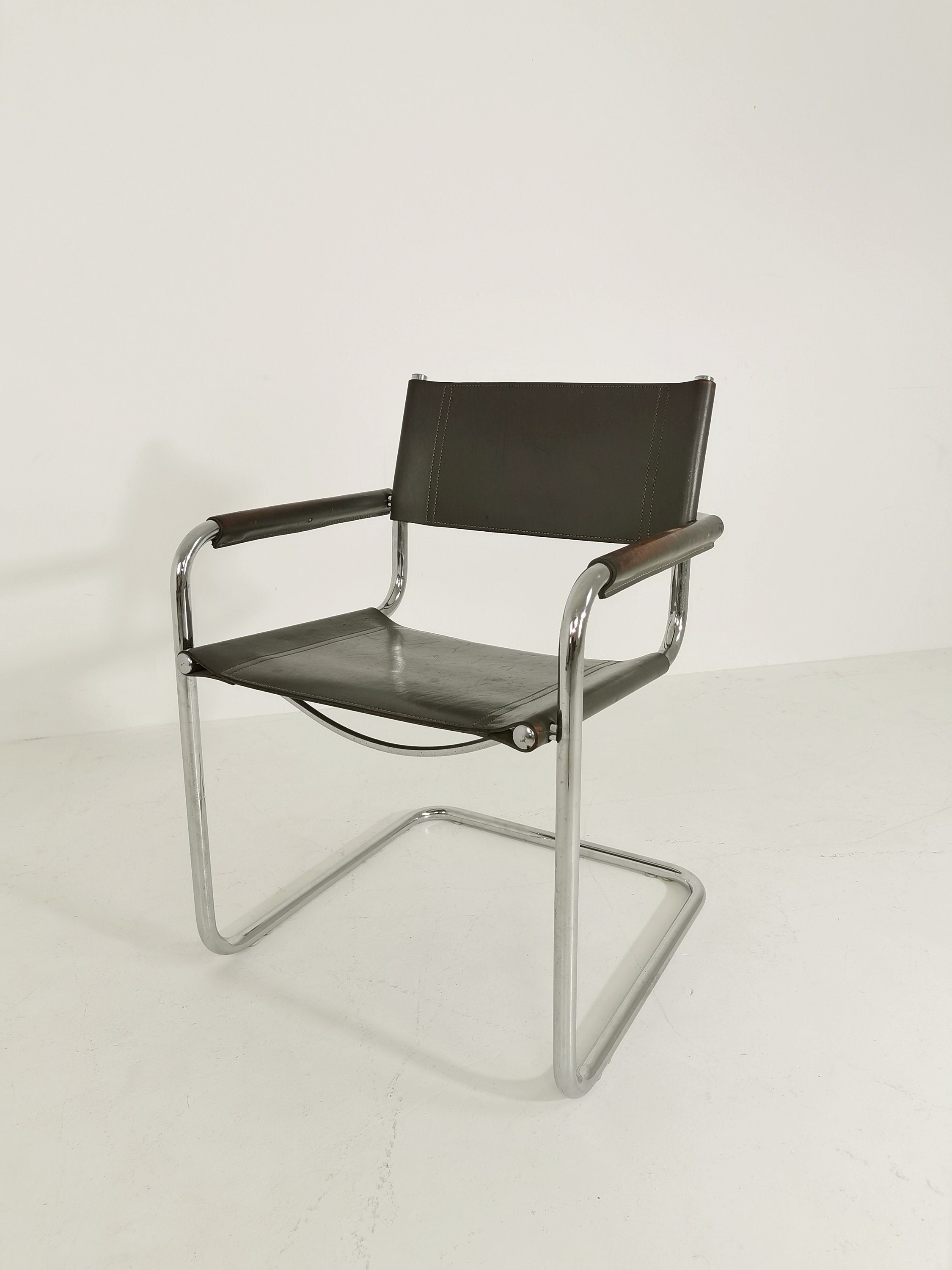 Bauhaus Grey Original Desk Chair by Mart Stam Marcel Breuer for Fasem Italy 1980s Etsy