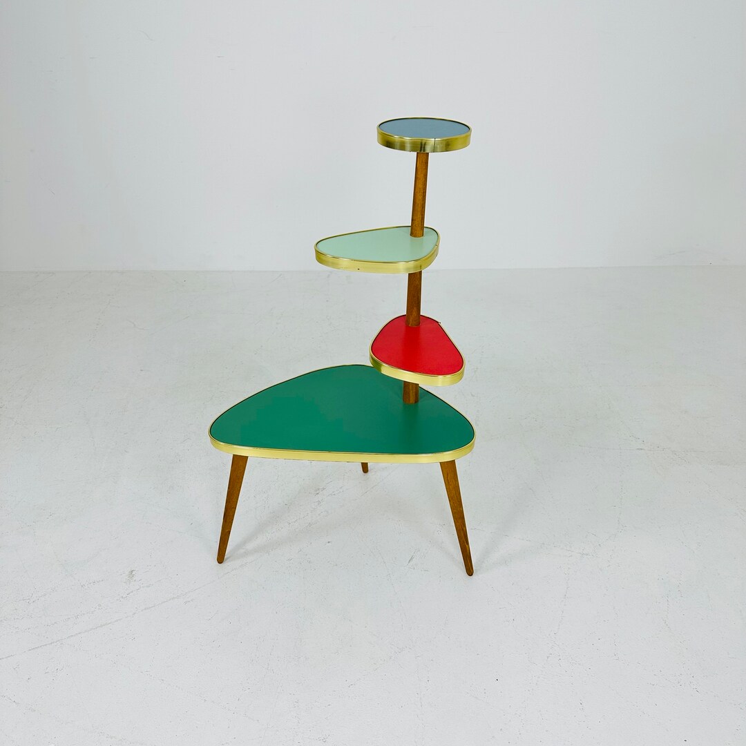 BIG German Plant Stand, Colorful Vintage Mid-century Minimalist Indoor ...