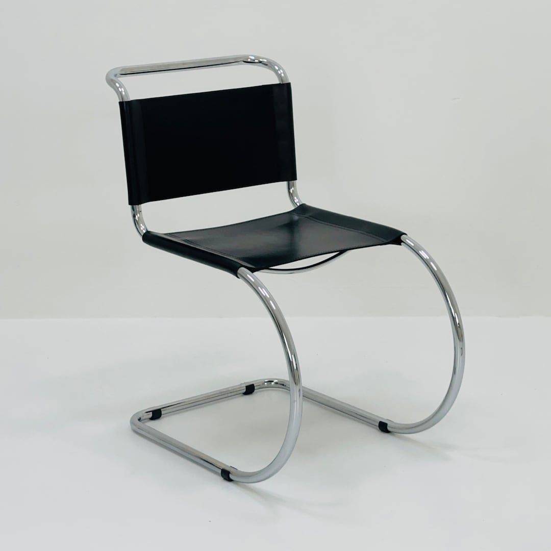 MR10 Lounge Black Leather Chair Design by Ludwig Mies Van Der Rohe ...