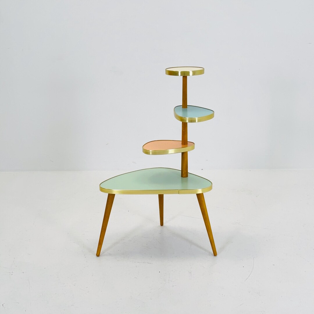 BIG German Plant Stand, Colorful Vintage Mid-century Minimalist Indoor ...