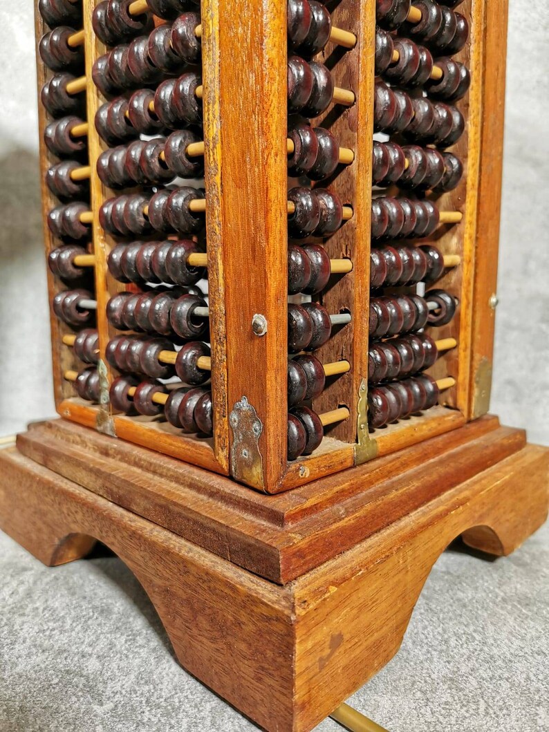 Pair of Vintage Mid-century Chinese Wood Abacus Lamp | Etsy