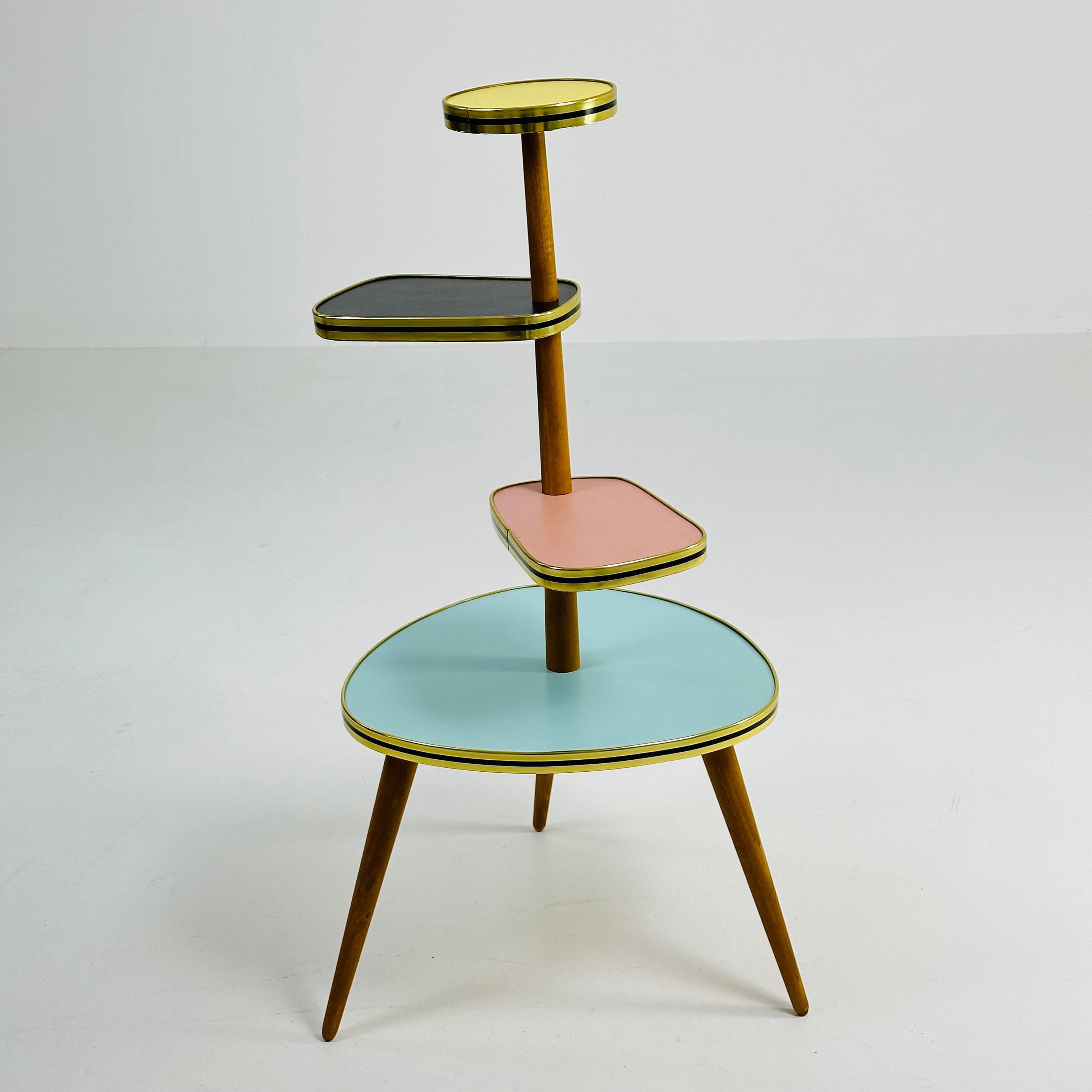 1950s German Plant Stand, Colorful Vintage Mid-century Minimalist ...