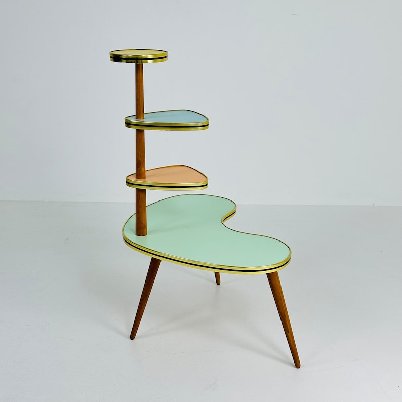 BIG 1950s German Plant Stand, Colorful Vintage Mid-century Minimalist ...