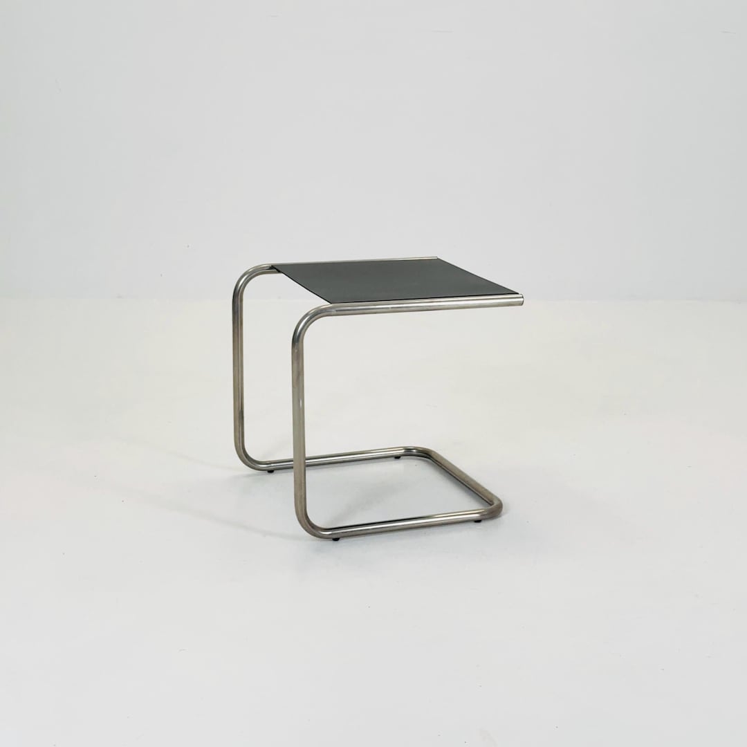 FIAM Club Side Table | Bauhaus Design Italy | Metal & Chrome | Black ...