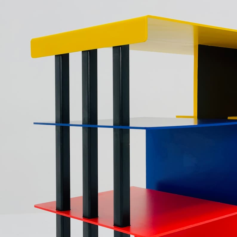 Mid Century Post Modern Shelving Unit / Desk Reminiscent of the Memphis ...