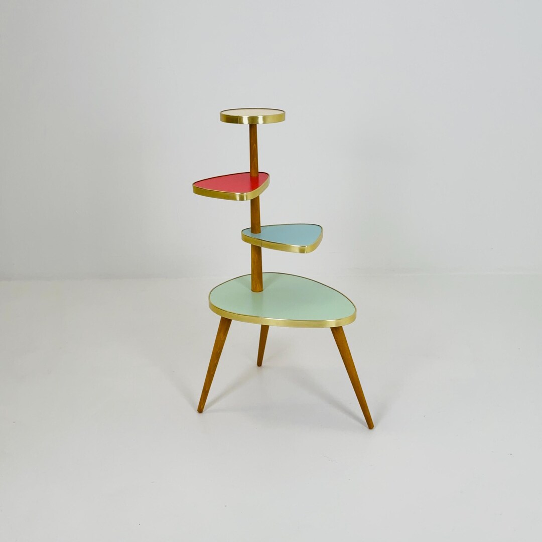 BIG German Plant Stand, Colorful Vintage Mid-century Minimalist Indoor ...