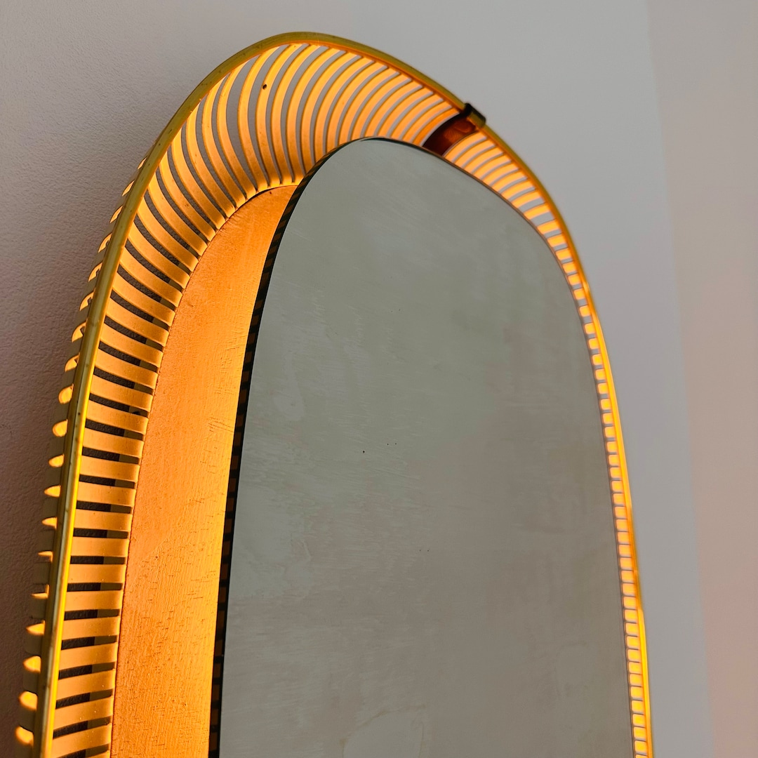 Bakelite Brass Large Wall Mirror by the German Manufacturer Münchner ...