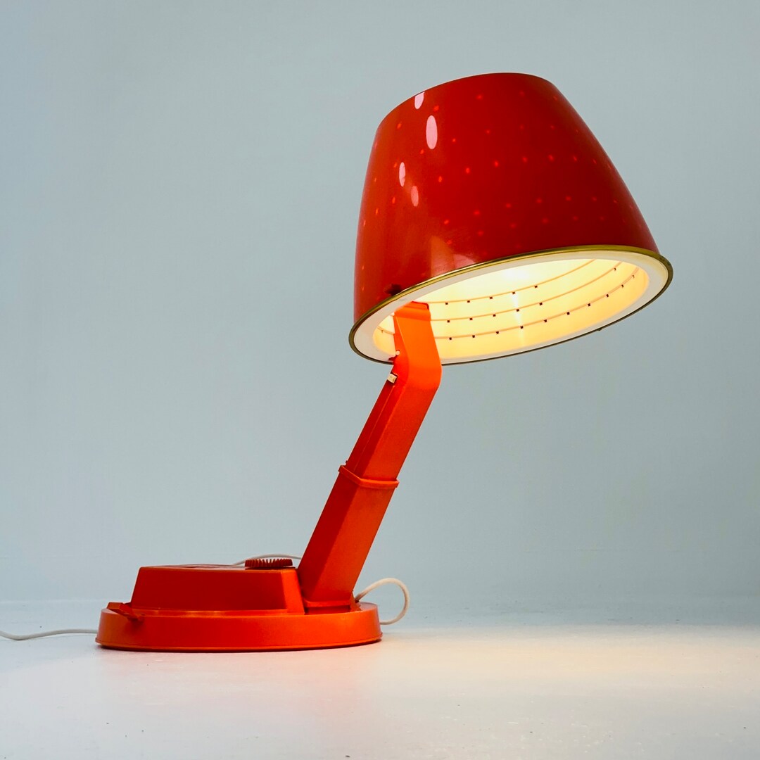 Prop Space Age Orange Plastic Table Lamp in Hair Dryer Style Portable ...