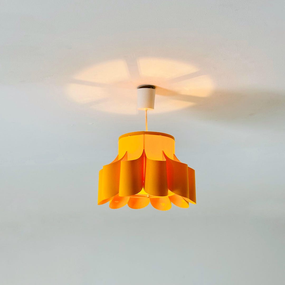 Pop Art Yellow Scalloped Plastic Ceiling Lamp 1970s - Etsy