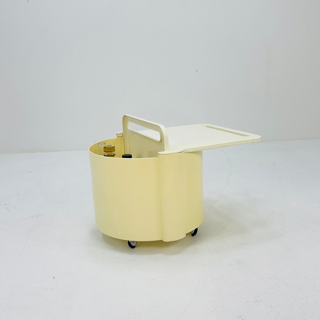 Space Age Off-white Plastic Mobile Bar Serving Trolley Livia Castelli ...