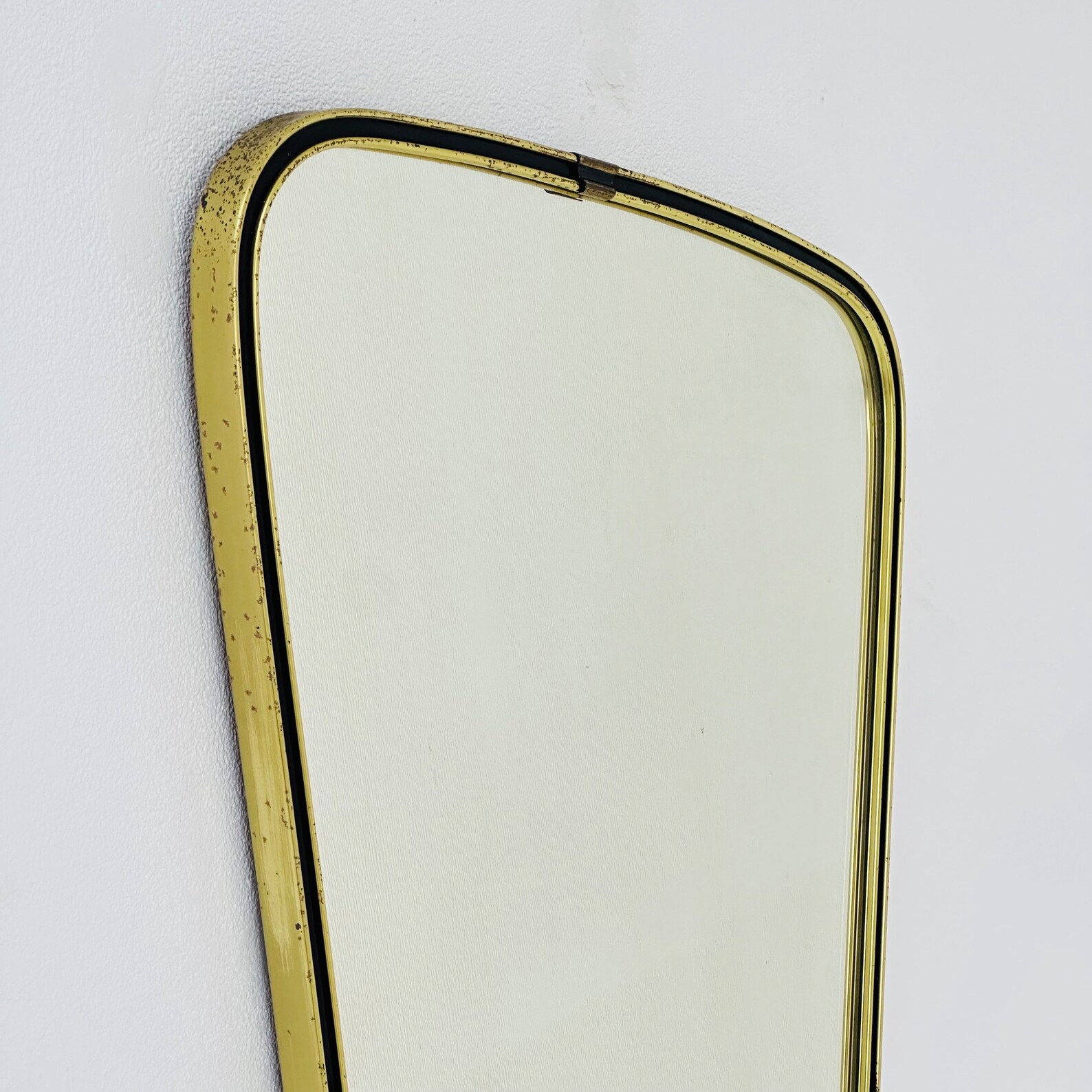 Mid Century Wall Mirror Brass Framed With Black Edging 1950s - Etsy