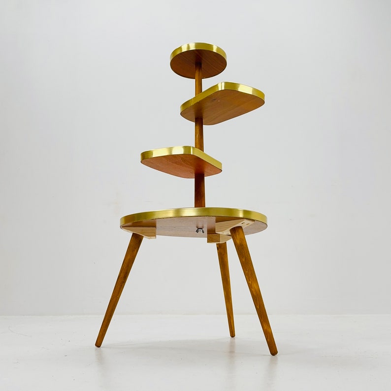1950s German Plant Stand, Colorful Vintage Mid-century Minimalist ...