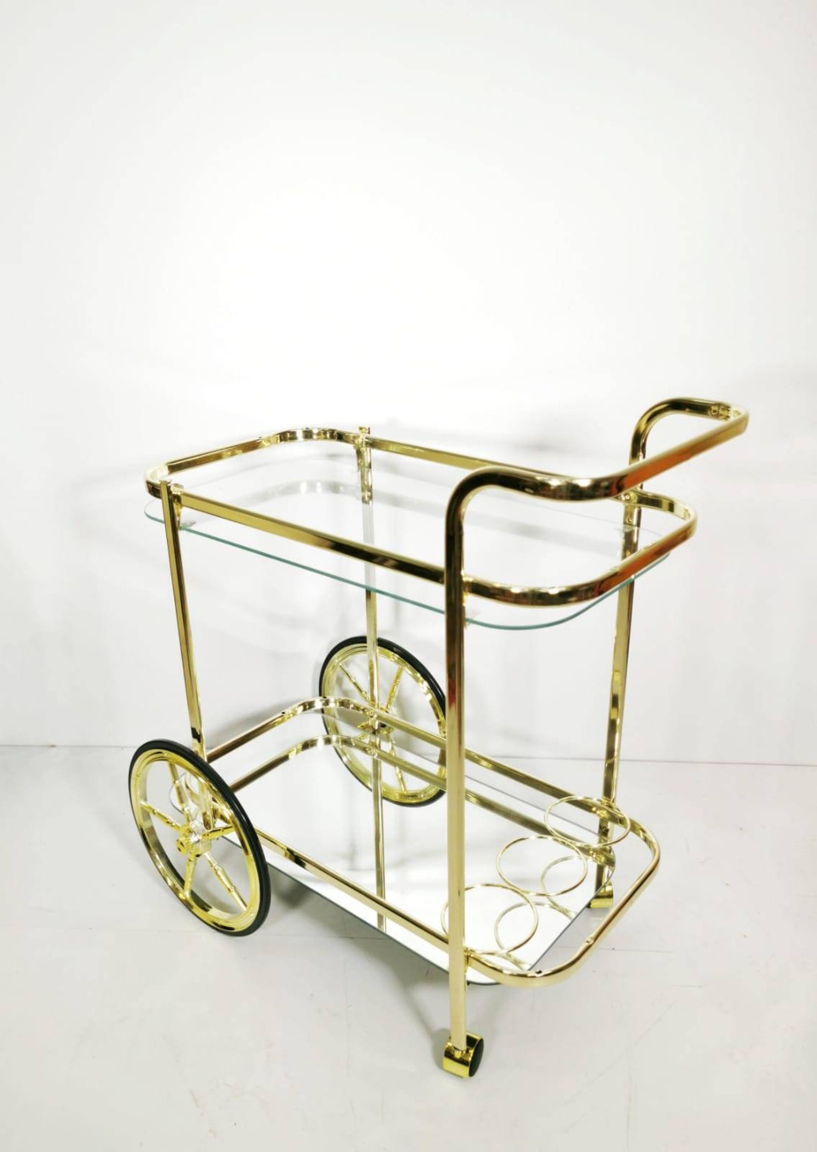 Hollywood Regency Barwagen , Vintage Messing Wagen Mit Zwei Ebenen Und ...