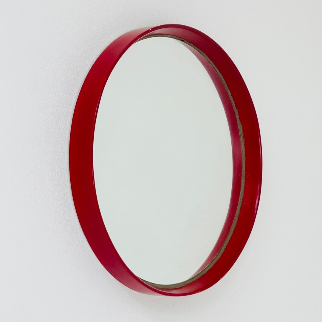 Very Nice Red Spaceage Vintage Mirror Plastic From the 70s With a ...