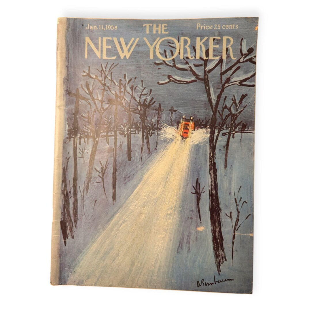 The New Yorker Jan. 11, 1958 Edition - Cover by Abe Birnbaum - Vintage ...