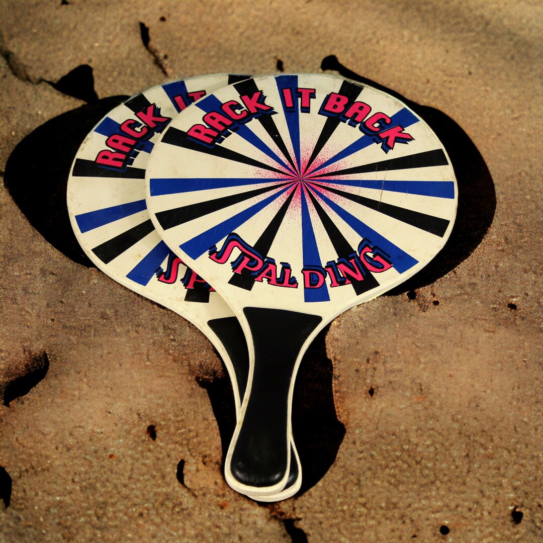 Vintage Spalding "rack It Back" Wooden Paddleball Racquets — 1980s ...
