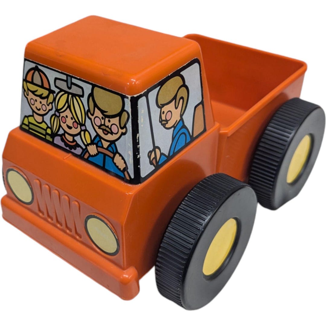 Vintage Orange Tupperware Tupper Toys Pick-em-up Truck #1342 Childrens ...