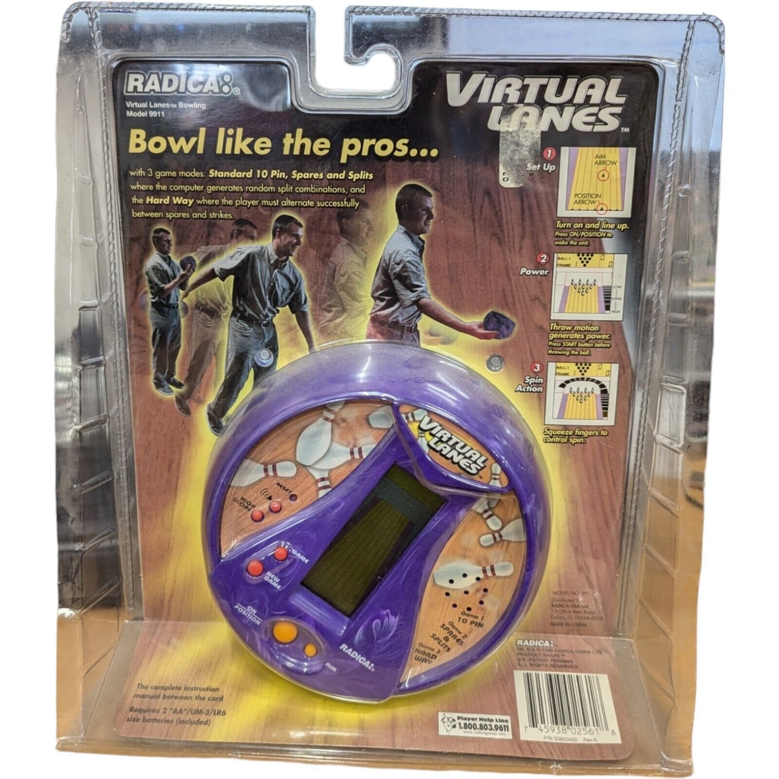 Vintage Radica Virtual Lanes Bowling Electronic Handheld Motion Game ...