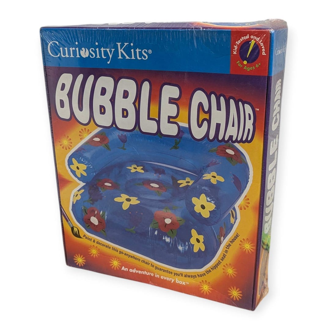 Curiosity Kits Bubble Chair 2000 NIB Inflatable Paint-yourself Y2K Blue ...