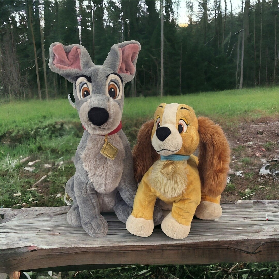 Disney Store Lady & the Tramp Plush Stuffed Animals - Complete Pair - Etsy