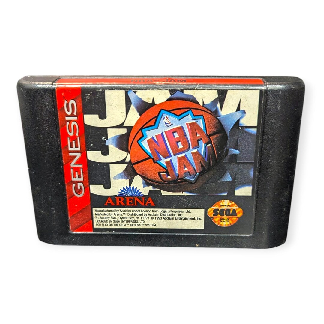 NBA Jam Arena Sega Genesis Cartridge Video Game 1993 Acclaim ...