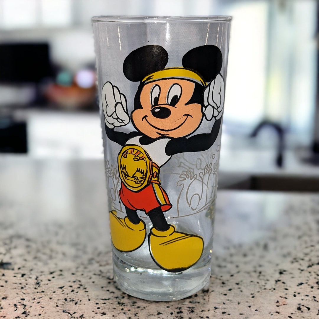 Vintage Mickey Mouse Boxing Champion Drinking Glass — Walt Disney ...