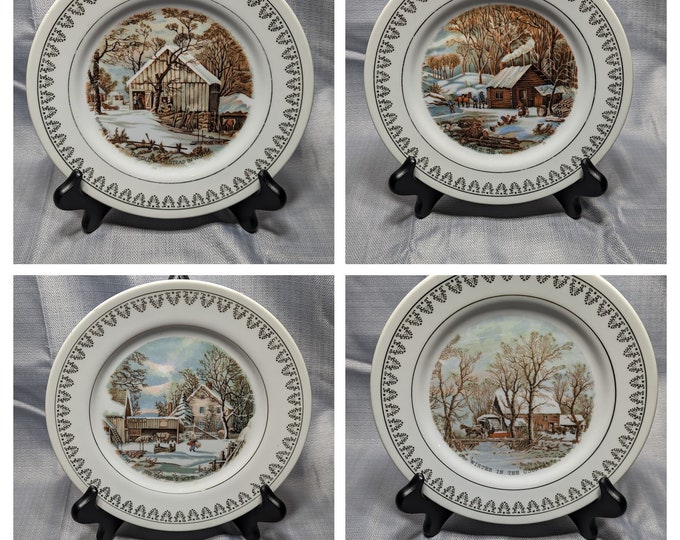 Williams Sonoma Winter Scene Plates/ Vintage William Sonoma Dishes ...