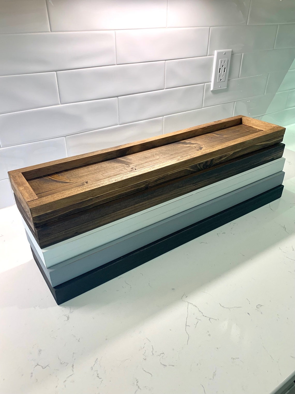 Long Stained Painted Tray Dining Décor Rustic Décor - Etsy