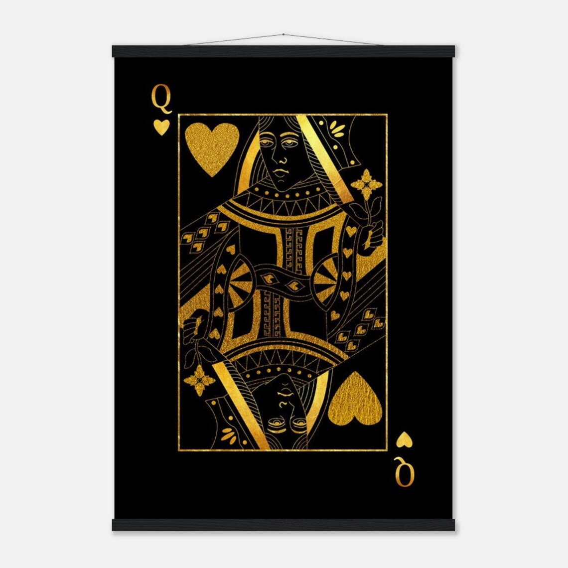 POSTER With HANGER Gold Queen of Hearts the Perfect Wall Art for Your ...