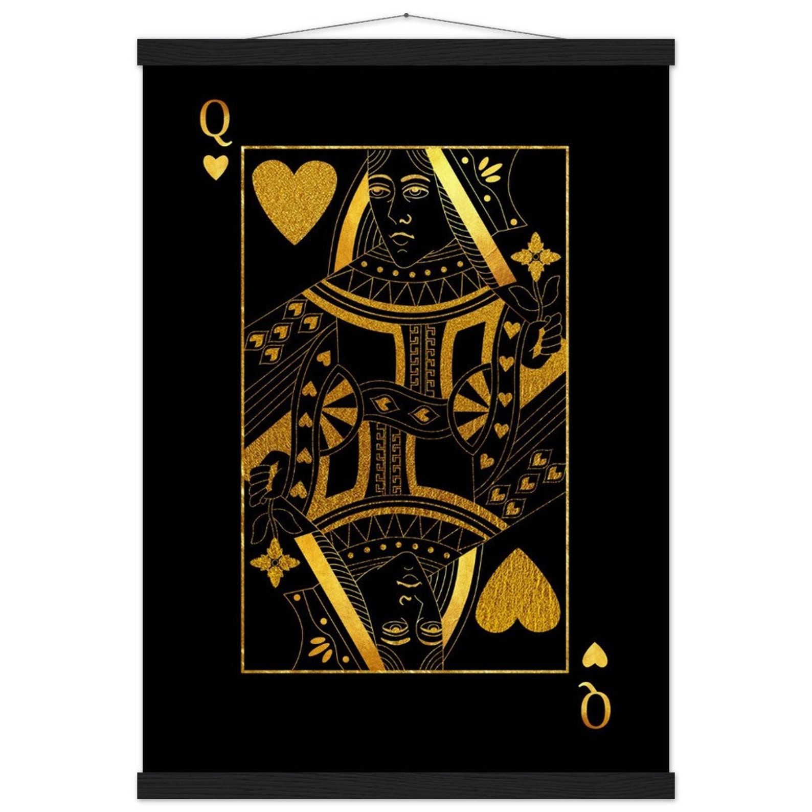 POSTER With HANGER Gold Queen of Hearts the Perfect Wall Art for Your ...