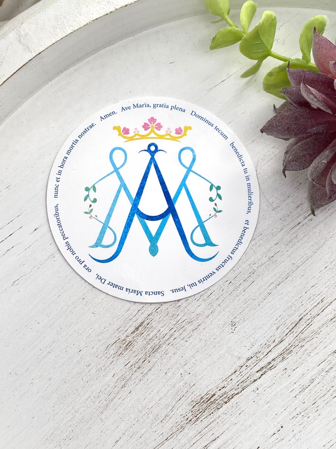 Stickers - Marian Auspice - Ave Maria, Catholic Sticker, Catholic Gift ...