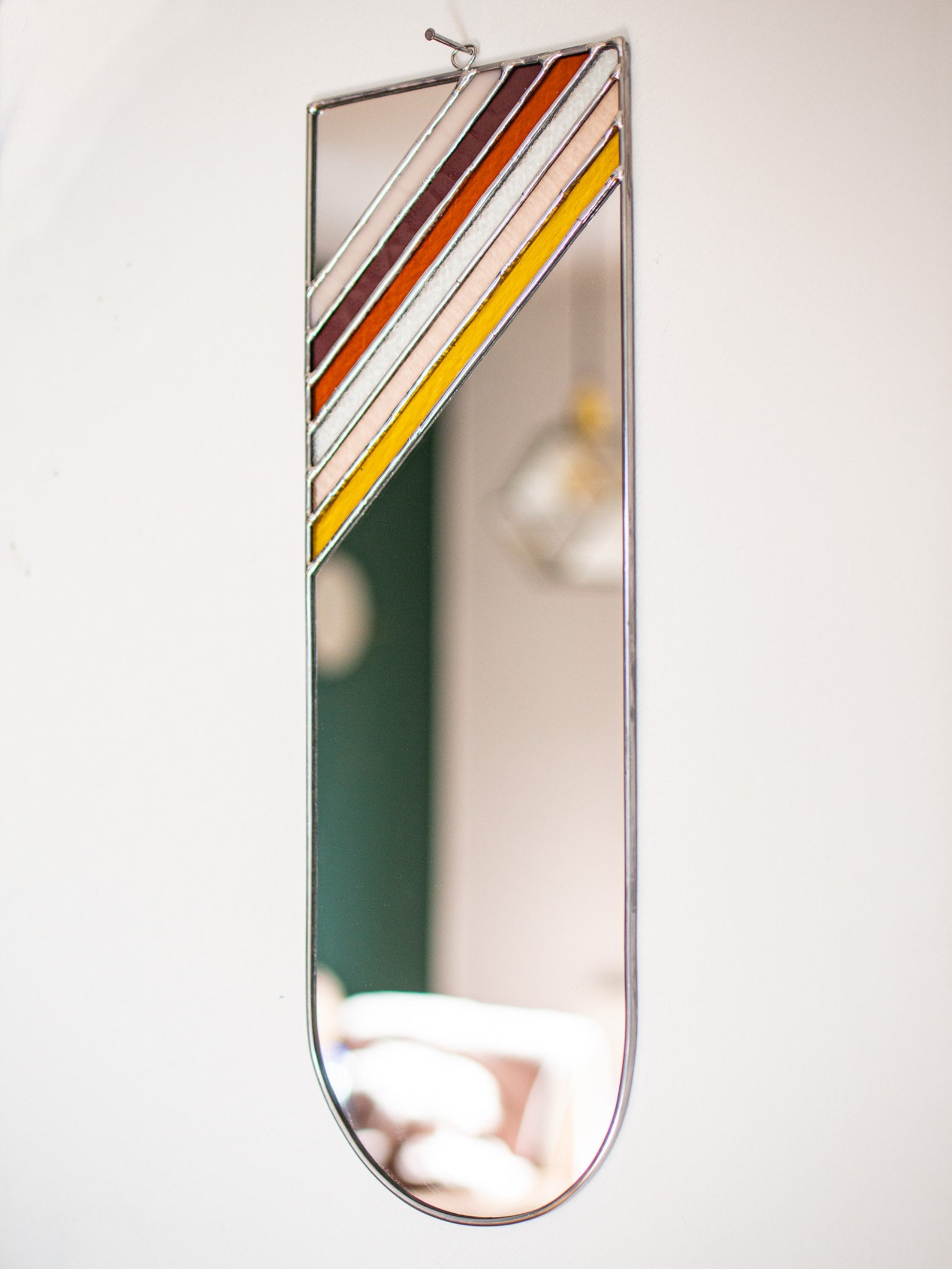 Stained Glass Mirror, 70s Style, Modern Mirror, Boho Wall Hanging - Etsy