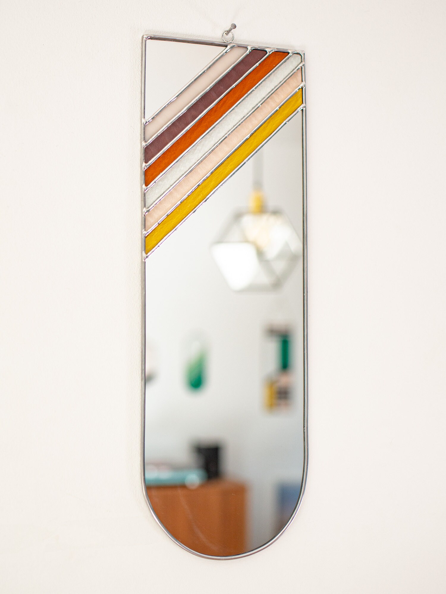 Stained Glass Mirror, 70s Style, Modern Mirror, Boho Wall Hanging - Etsy