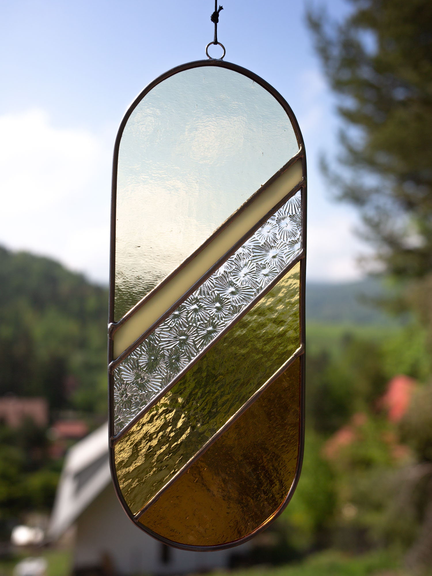 Summer Stained Glass Window Hangings Modern Suncatcher Glass - Etsy