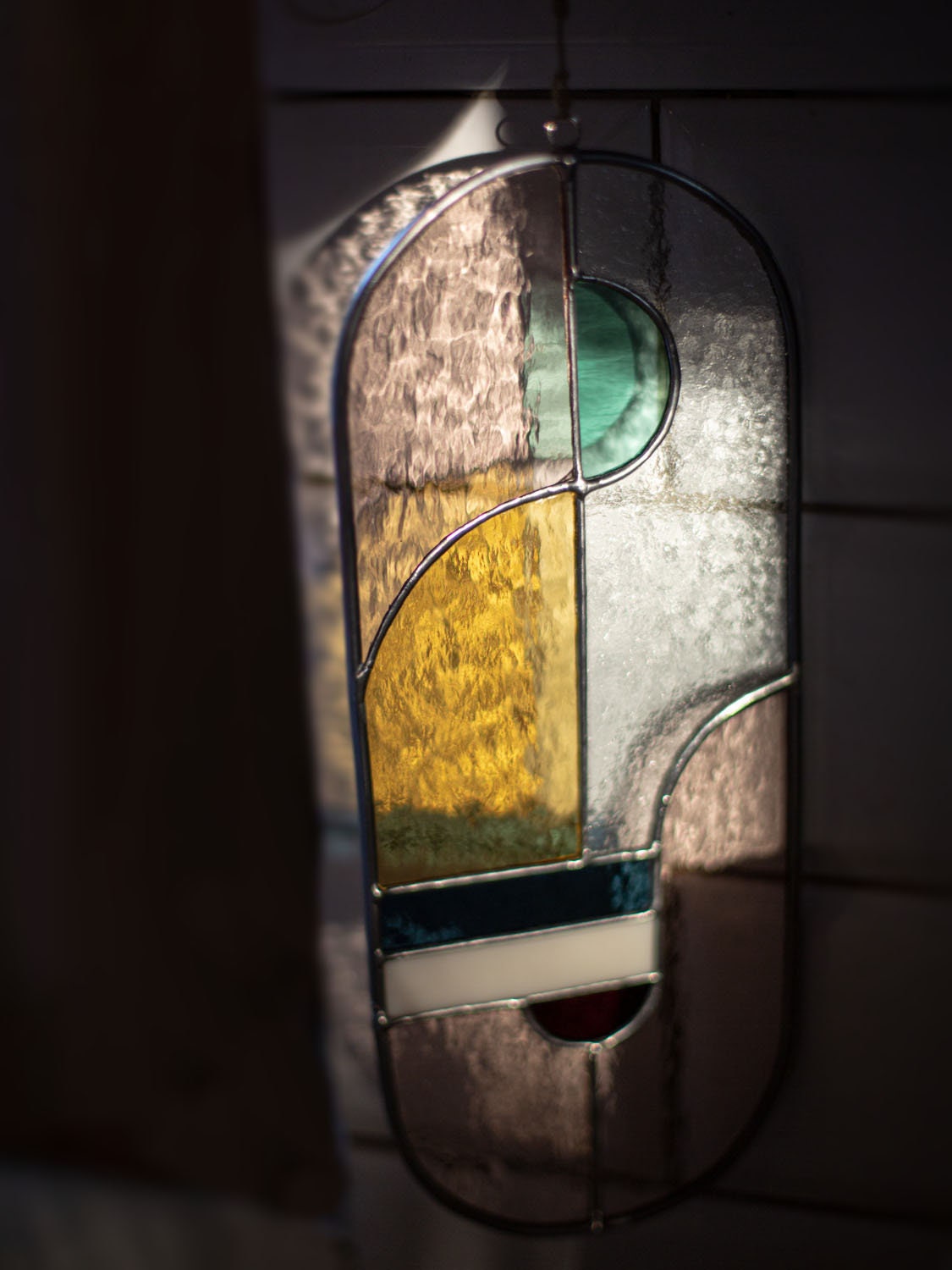 Stained Glass Window Hangings, Modern Suncatcher, Glass Wall Hanging - Etsy