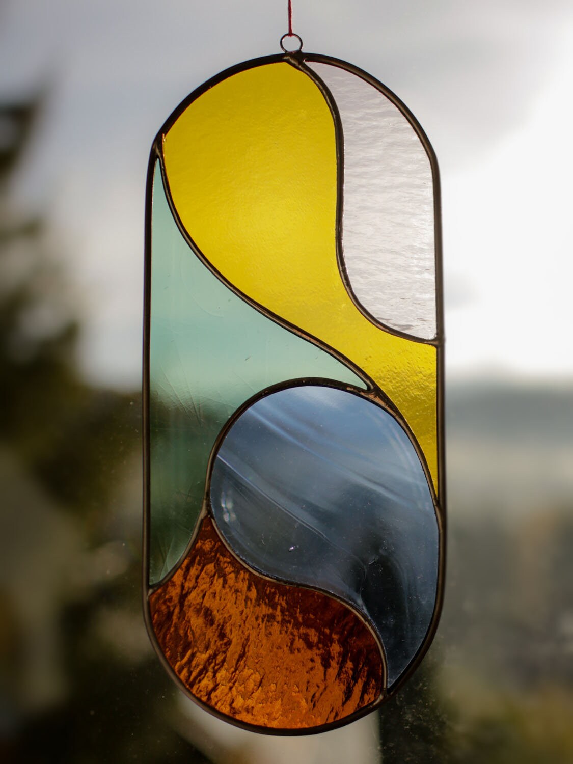 Abstract Stained Glass Suncatcher Window Decor Glass Wall - Etsy
