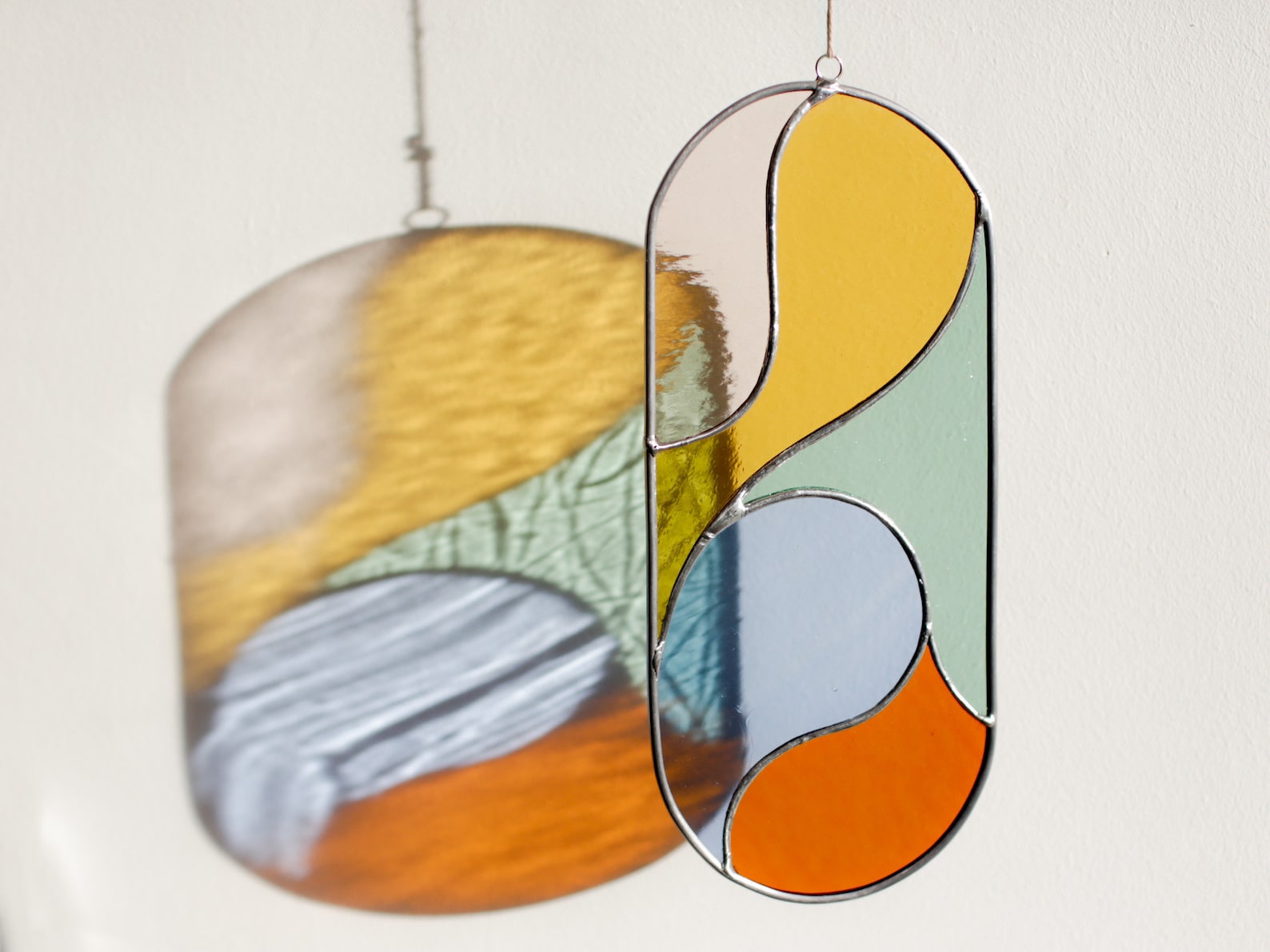 Abstract Stained Glass Suncatcher Window Decor Glass Wall - Etsy