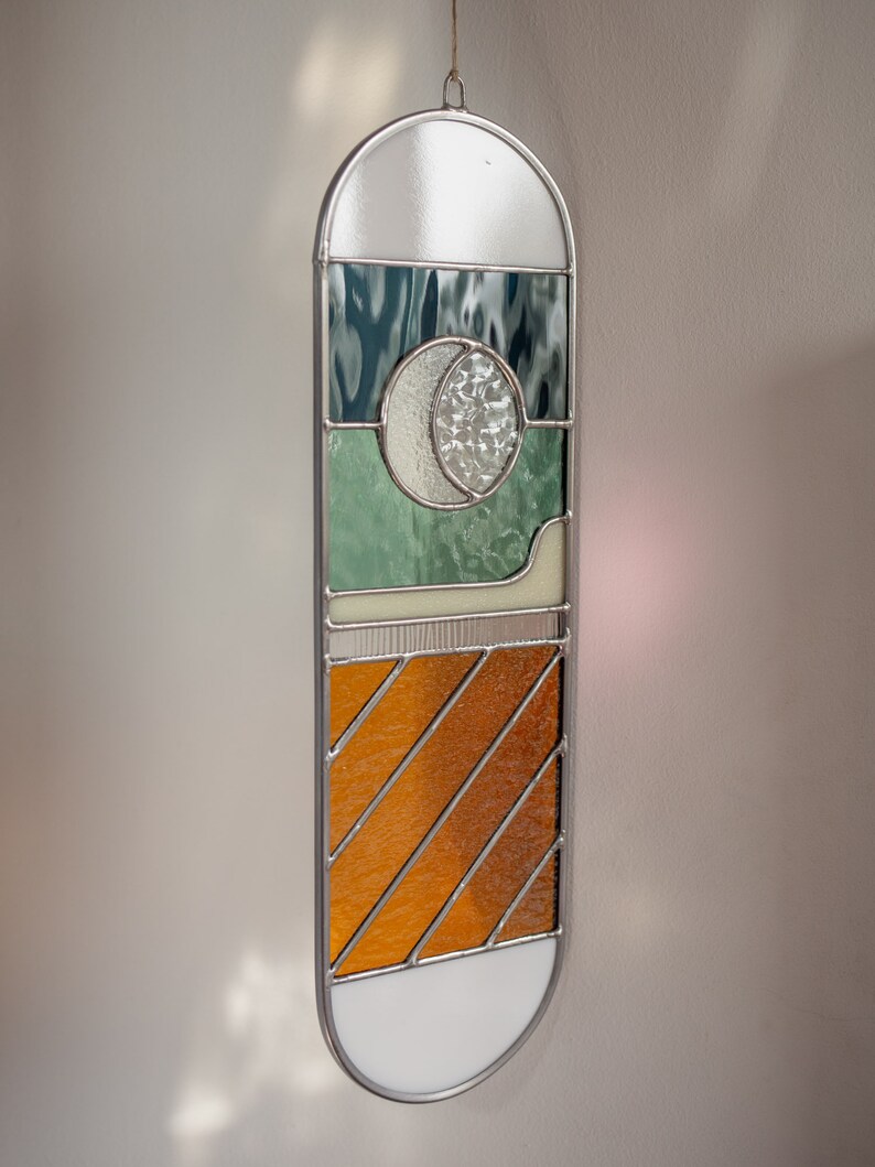 Boho Decor Stained Glass Suncatcher Boho Stained Glass Window - Etsy