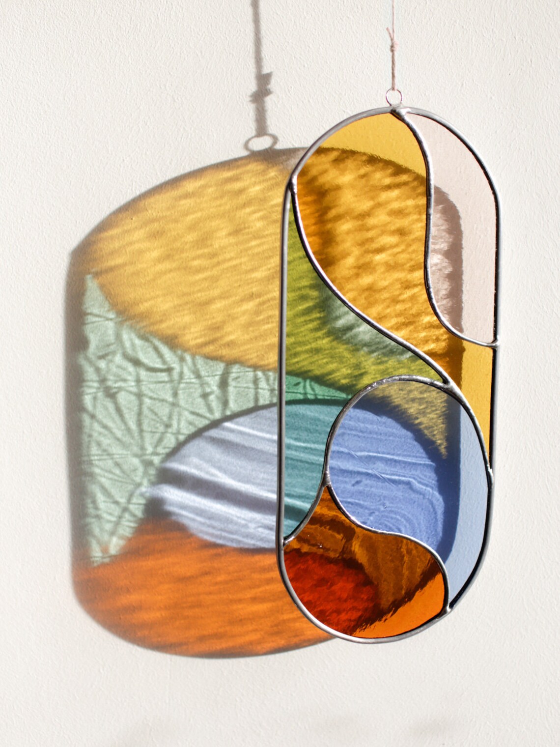 Abstract Stained Glass Suncatcher Window Decor Glass Wall - Etsy