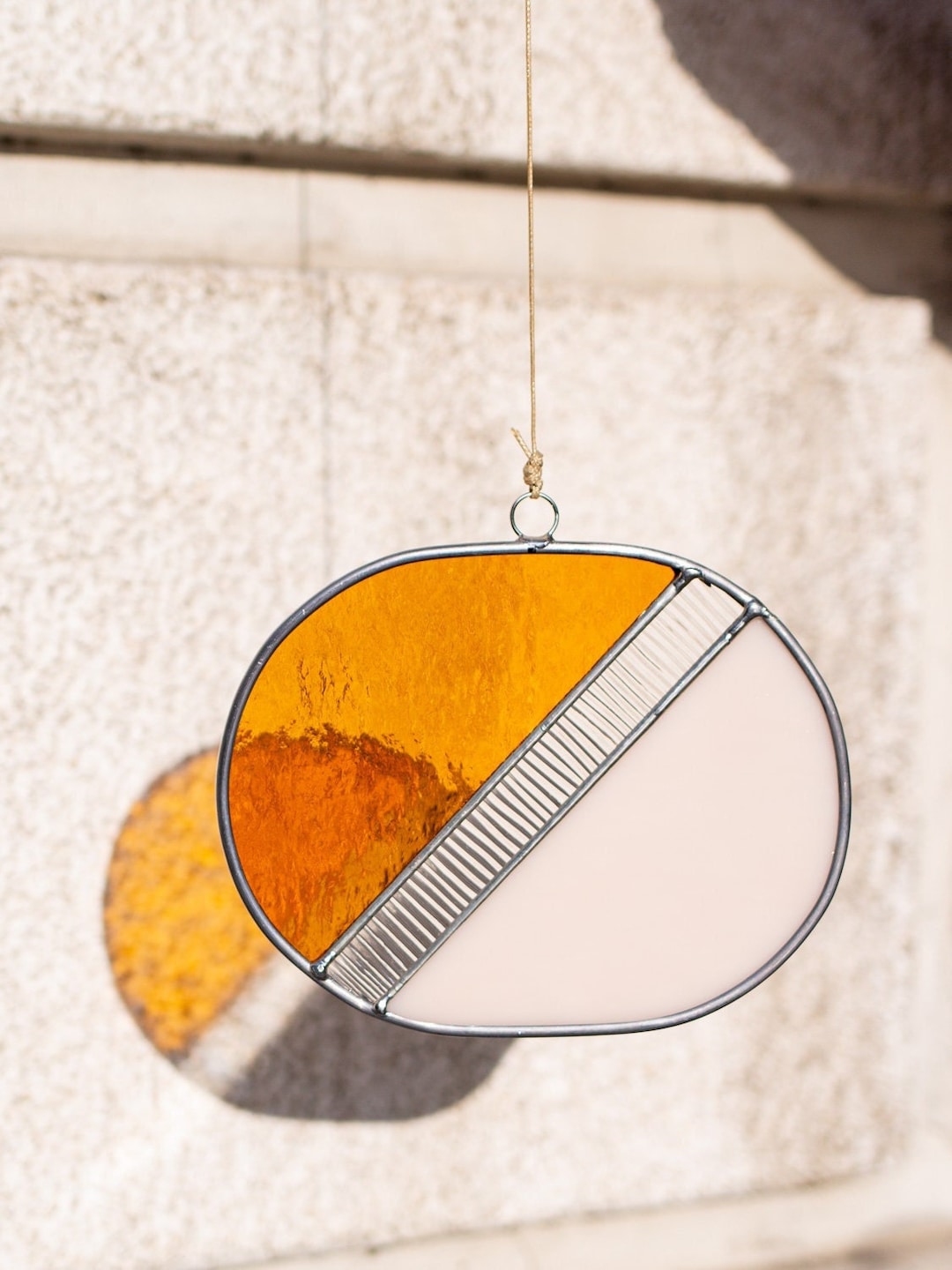 Stained Glass Window Hangings, Modern Suncatcher, Glass Wall Hanging - Etsy